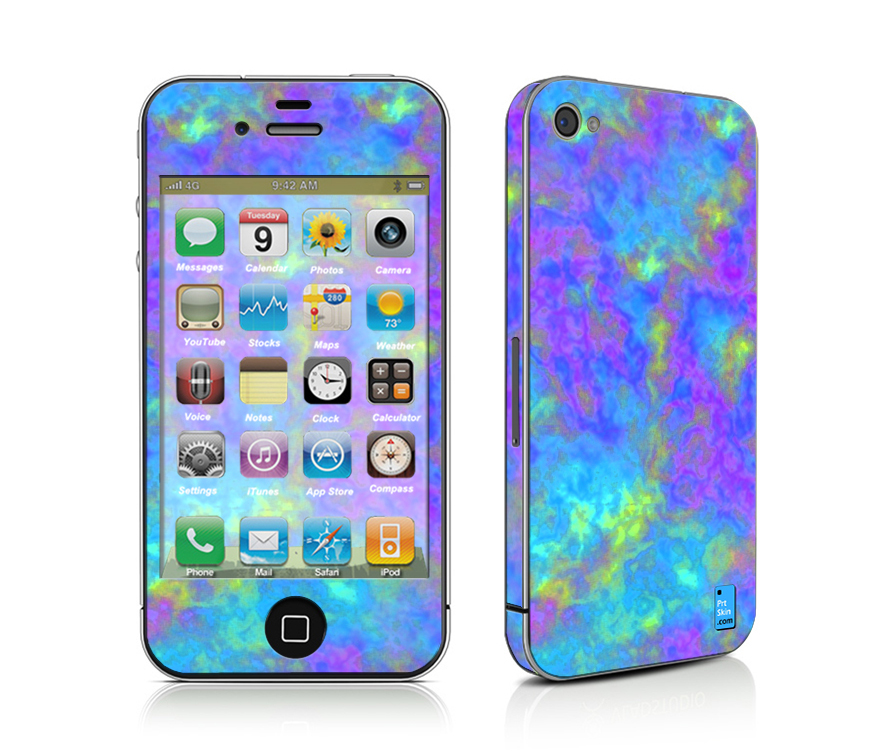 Iphone 4/4s Decal Plus Matching Wallpaper - Psychedelic Mushrooms ...